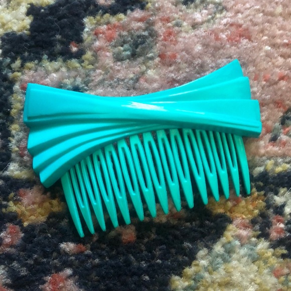 Vintage | Accessories | Vintage Turquoise Teal Comb Clip Hair Accessory ...